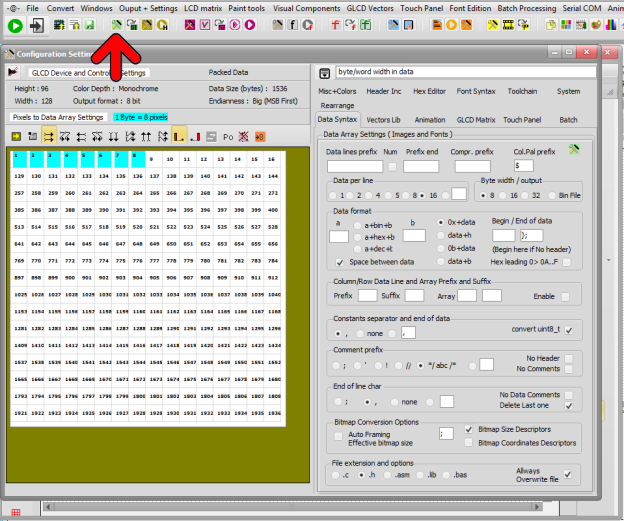 Bitmap2LCD : Basic Configuration Example | Bitmap2LCD Software Tool Blog :: about GLCD displays ...