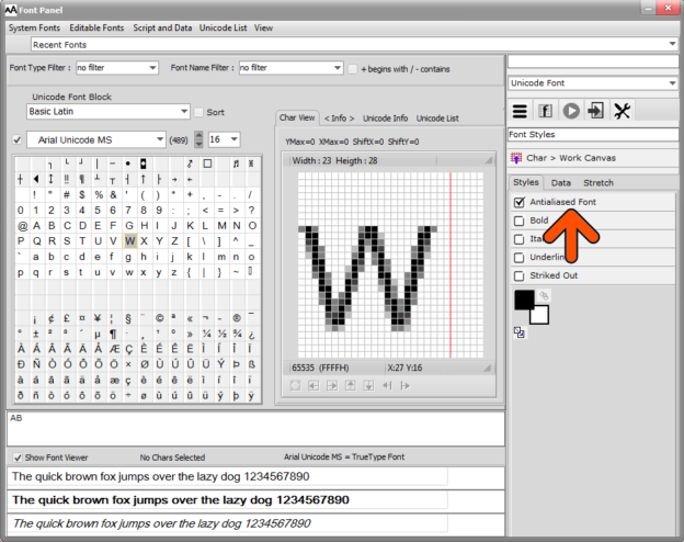 Families of Fonts in Bitmap2LCD - Bitmap2LCD Software Tool Blog :: about GLCD displays and ...