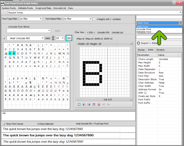 Families of Fonts in Bitmap2LCD - Bitmap2LCD Software Tool Blog ...