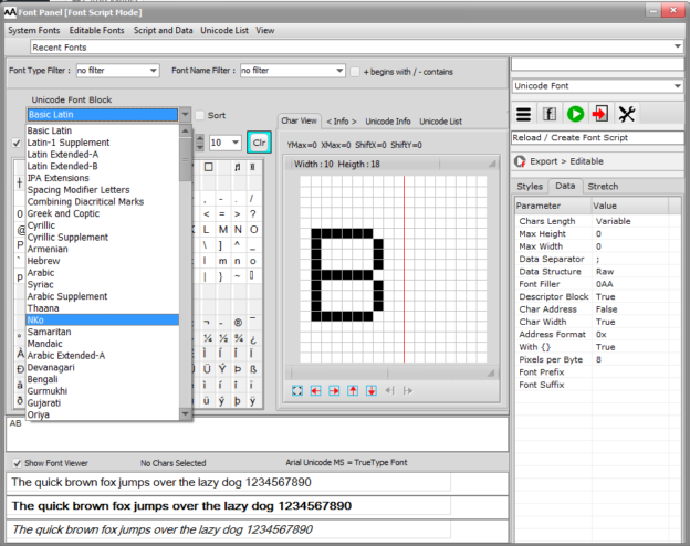Families of Fonts in Bitmap2LCD - Bitmap2LCD Software Tool Blog ...