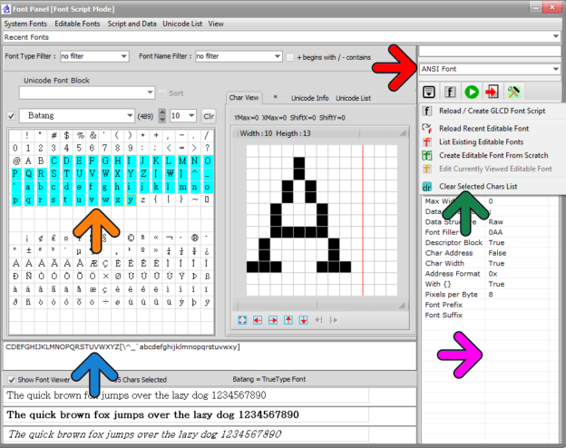 GLCD Font Editor - Bitmap2LCD Software Tool Blog :: about GLCD displays and Programming