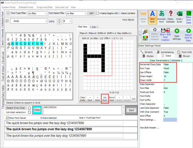 GLCD Font Editor - Bitmap2LCD Software Tool Blog :: about GLCD displays and Programming