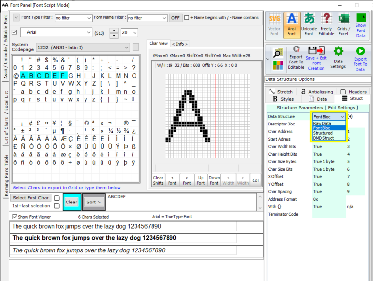 Glcd Font Editor Bitmap2lcd Software Tool Blog About Glcd Displays And Programming