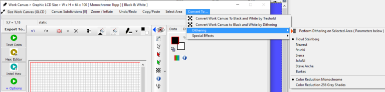 Bitmap2lcd : Dithering and Color Reduction - Bitmap2LCD Software Tool ...